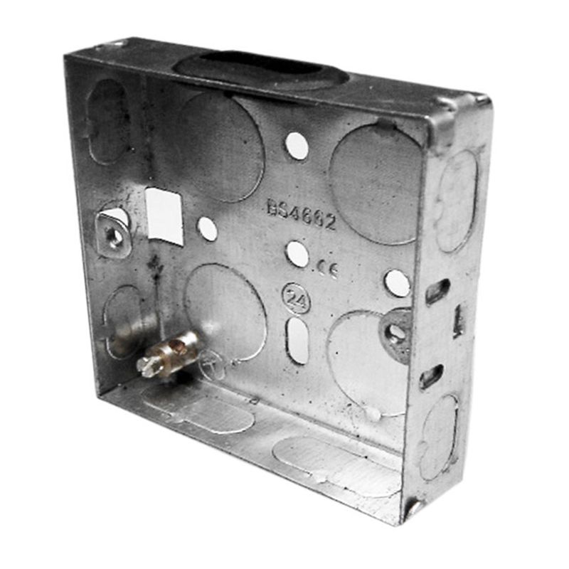 Jegs 1 Gang 16mm Plaster Depth Metal Back Box